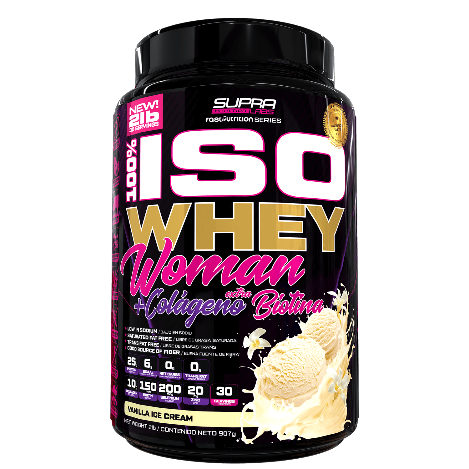 ISO Whey Woman Colágeno extra Biotina 2lb - Fastnutrition